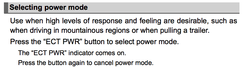 What is the ECT PWR button on the Toyota Tacoma? - The Geek Pub