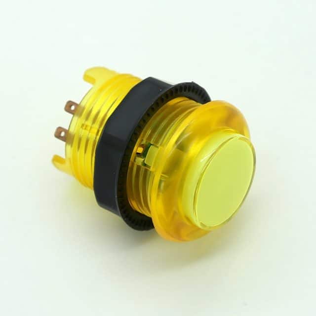 Yellow Arcade Button LED Backlit (24mm Start/Select) - The Geek Pub