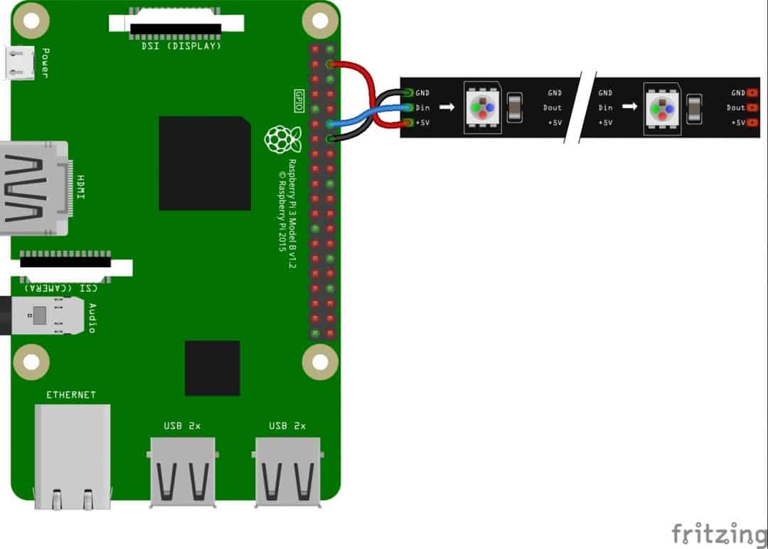 Wiring WS2812b Addressable LEDs to the Raspbery Pi - The Geek Pub