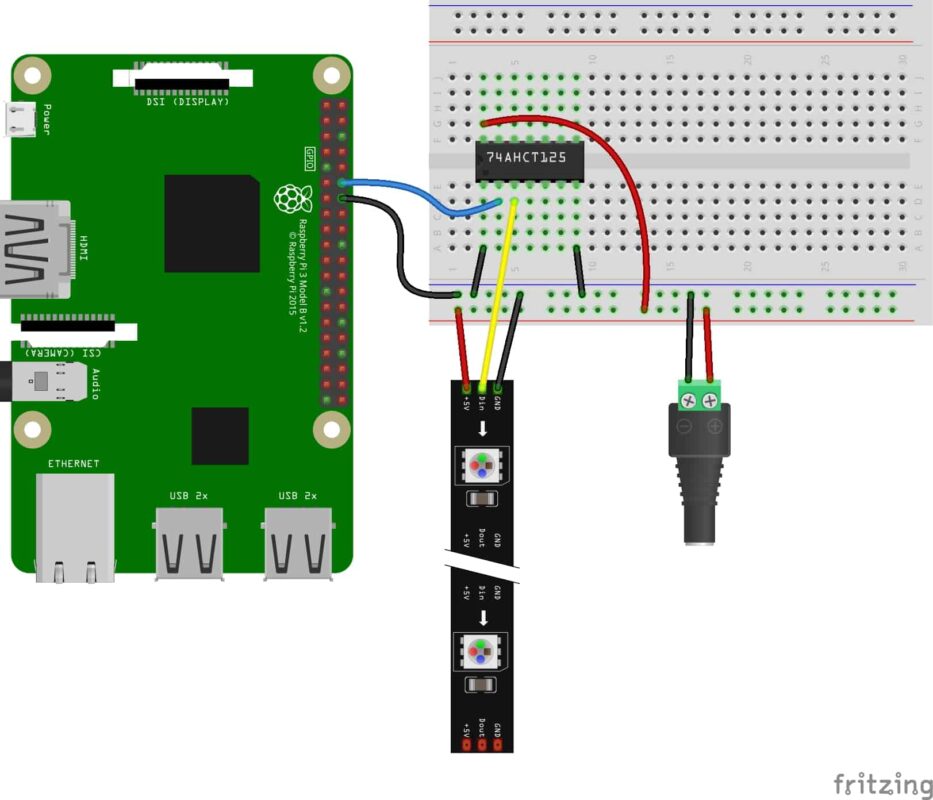 Wiring WS2812b Addressable LEDs to the Raspbery Pi - The Geek Pub