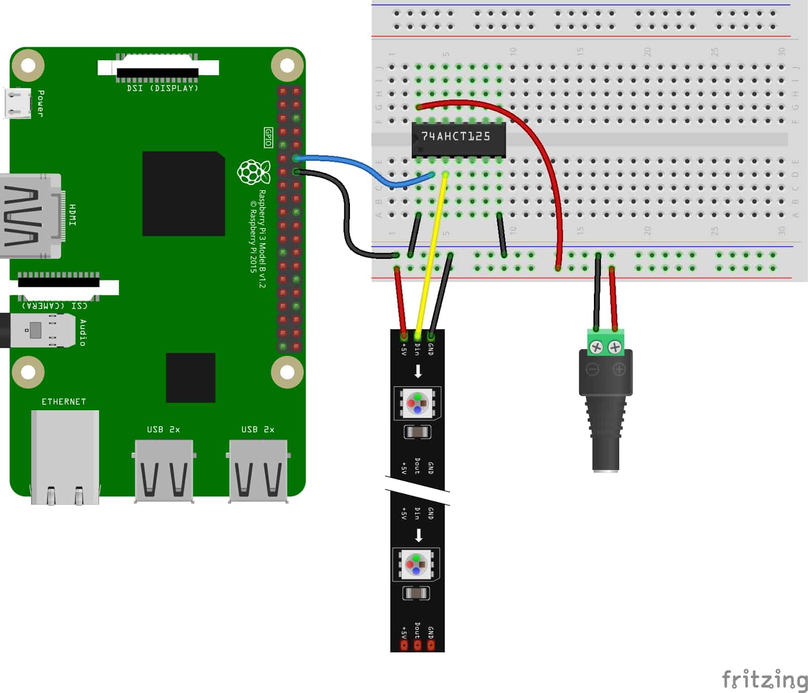 Wiring WS2812b Addressable LEDs to the Raspbery Pi - The Geek Pub