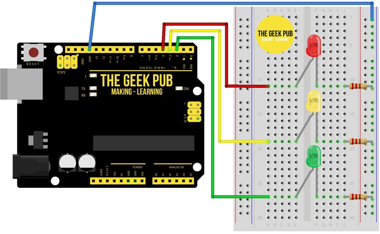 Arduino Traffic Light Project - The Geek Pub