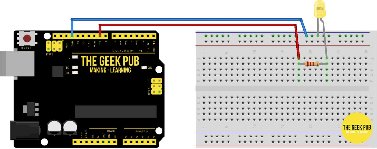 Arduino Fading an LED - The Geek Pub