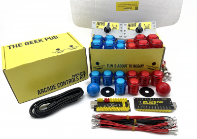 Arcade Control Kit 2-Player LED Blue/Red - The Geek Pub