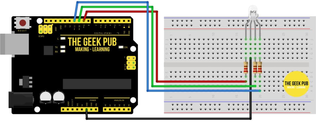 Arduino RGB LED Tutorial - The Geek Pub
