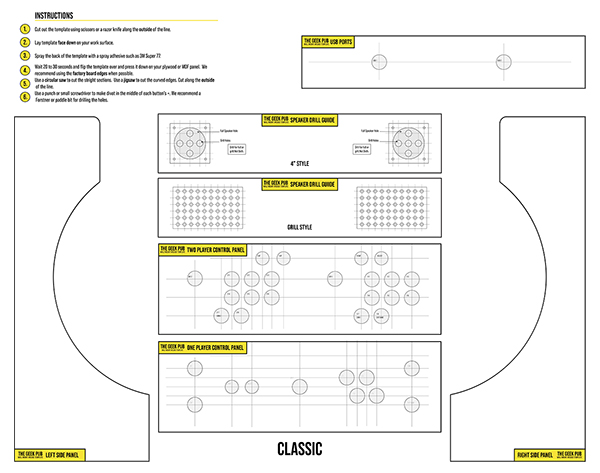 Wall Mount Arcade Printed Templates Classic Side Panels - The Geek Pub