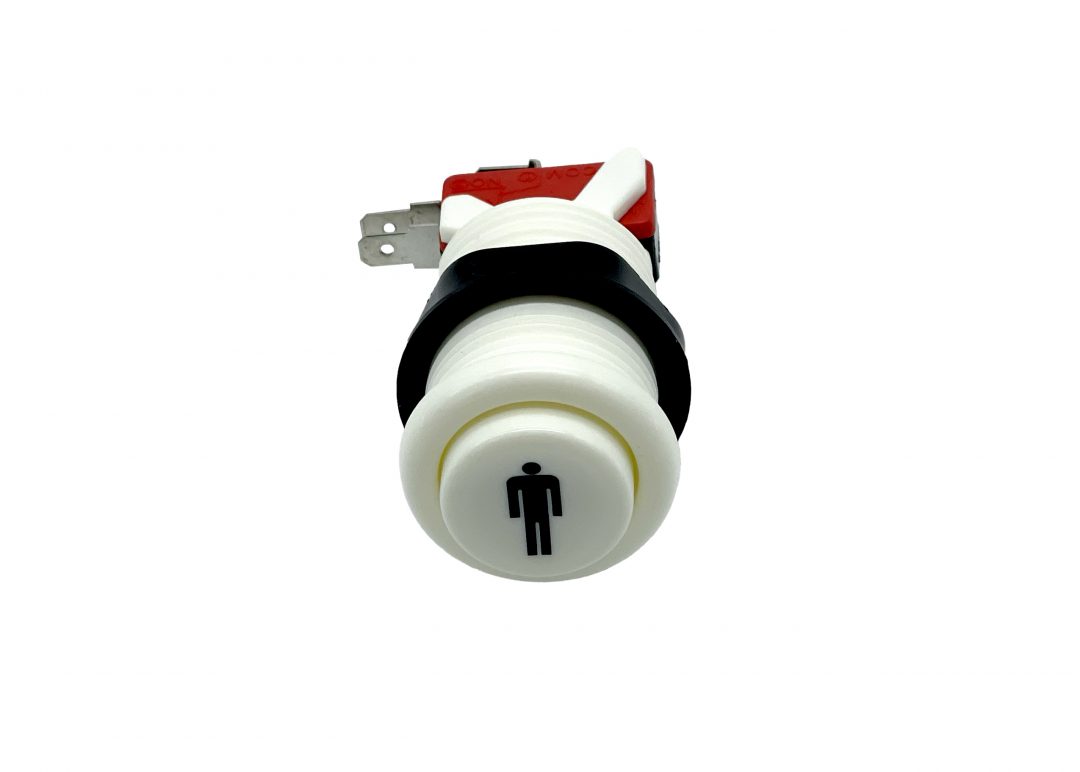 1UP White American Arcade Button 30mm - The Geek Pub