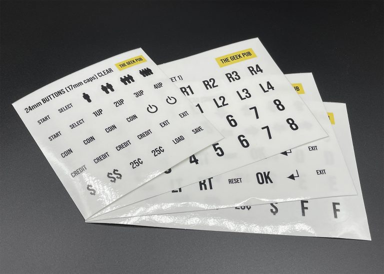 Die-Cut Arcade Button Labels (Clear) - The Geek Pub