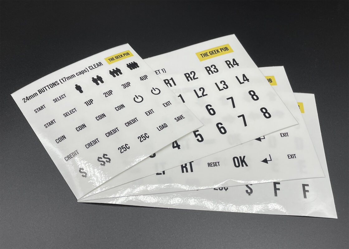 Die-Cut Arcade Button Labels (Clear) - The Geek Pub