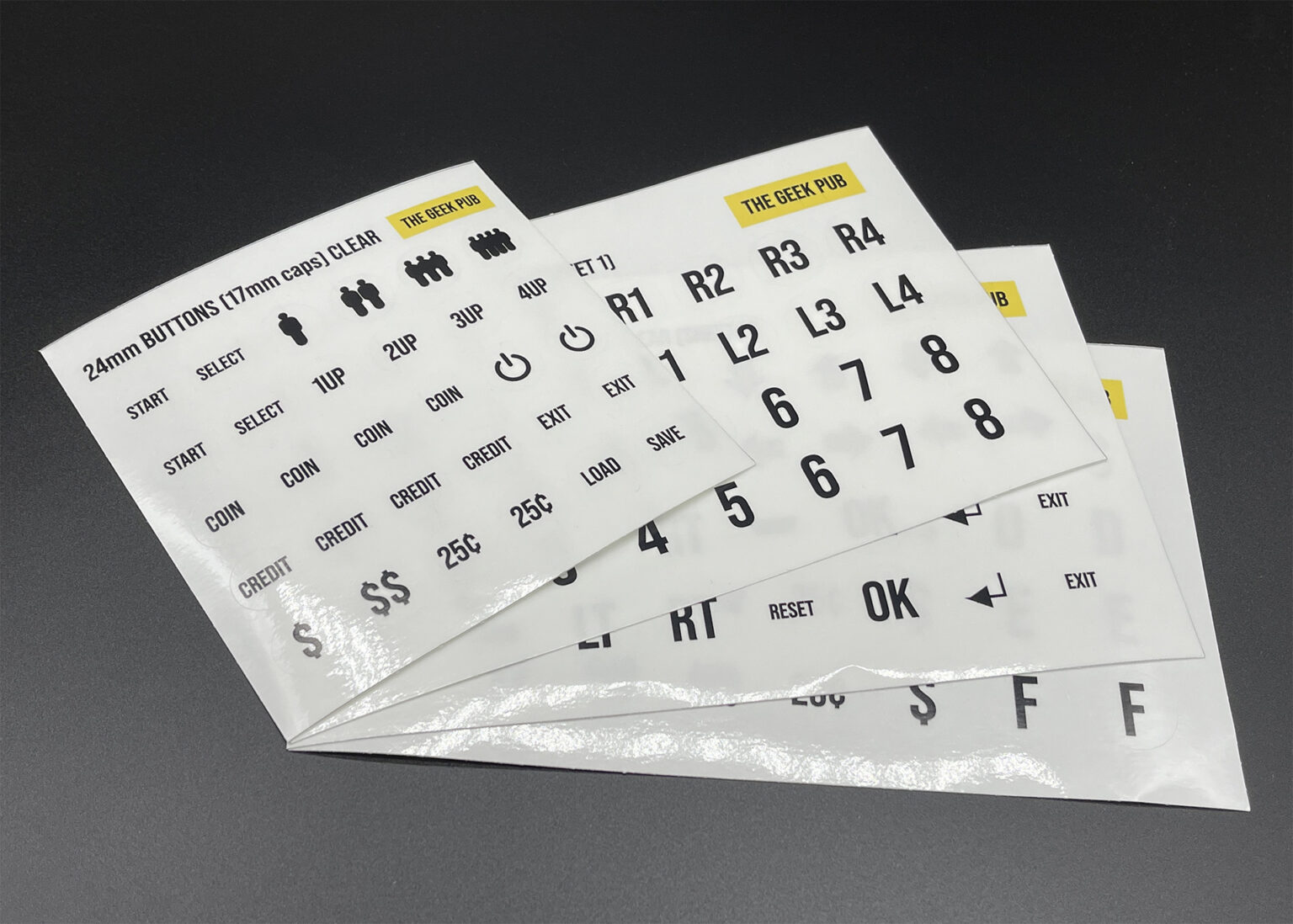 Die-Cut Arcade Button Labels (Clear) - The Geek Pub