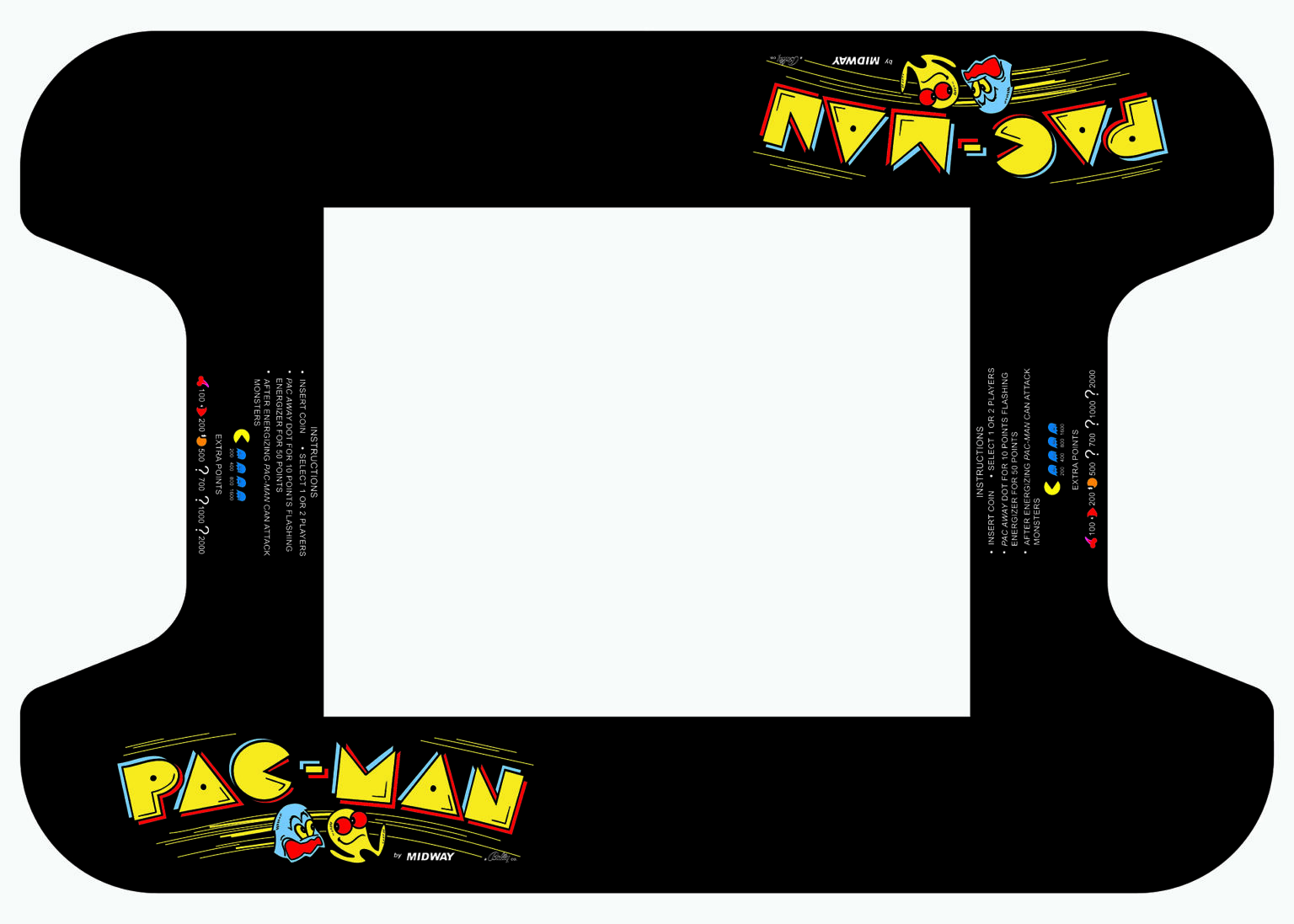 Pac-Man Cocktail Table Underlayment (Reproduction) - The Geek Pub